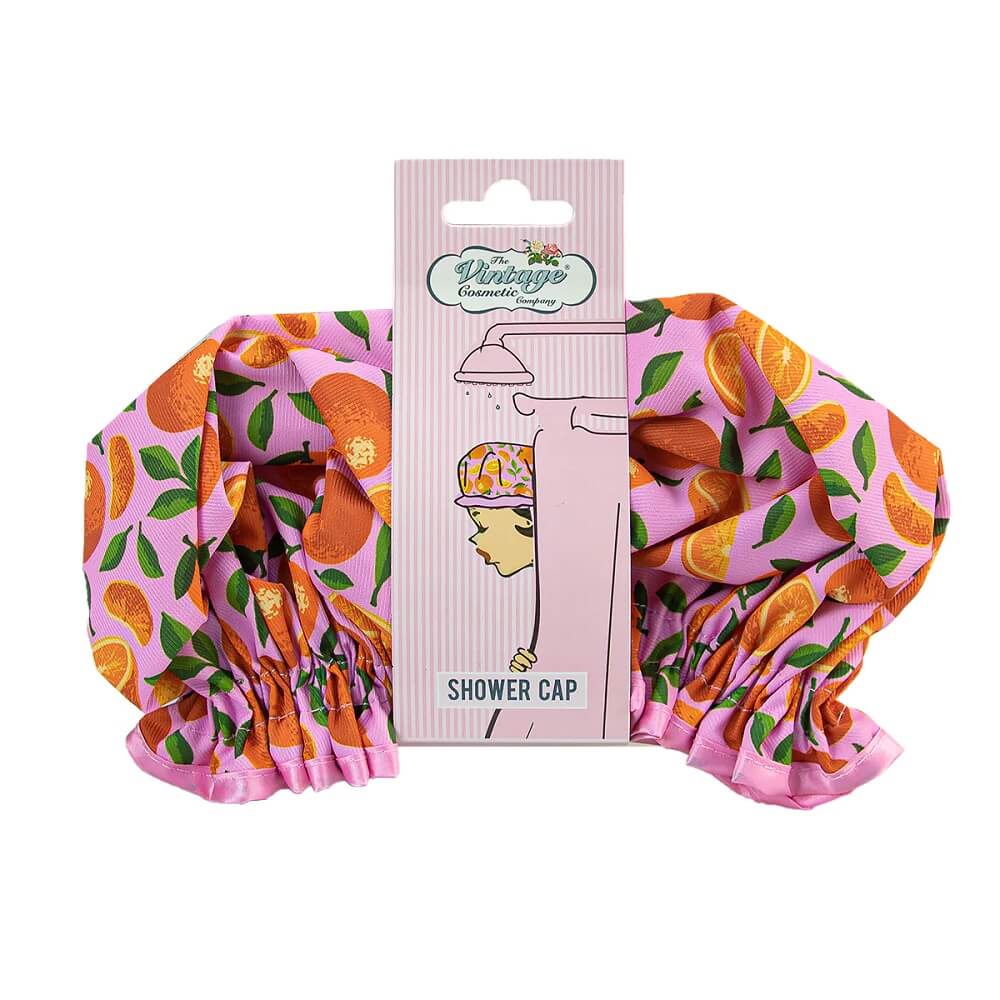 The Vintage Cosmetic Company Orange Print Shower Cap – Koupací čepice ...